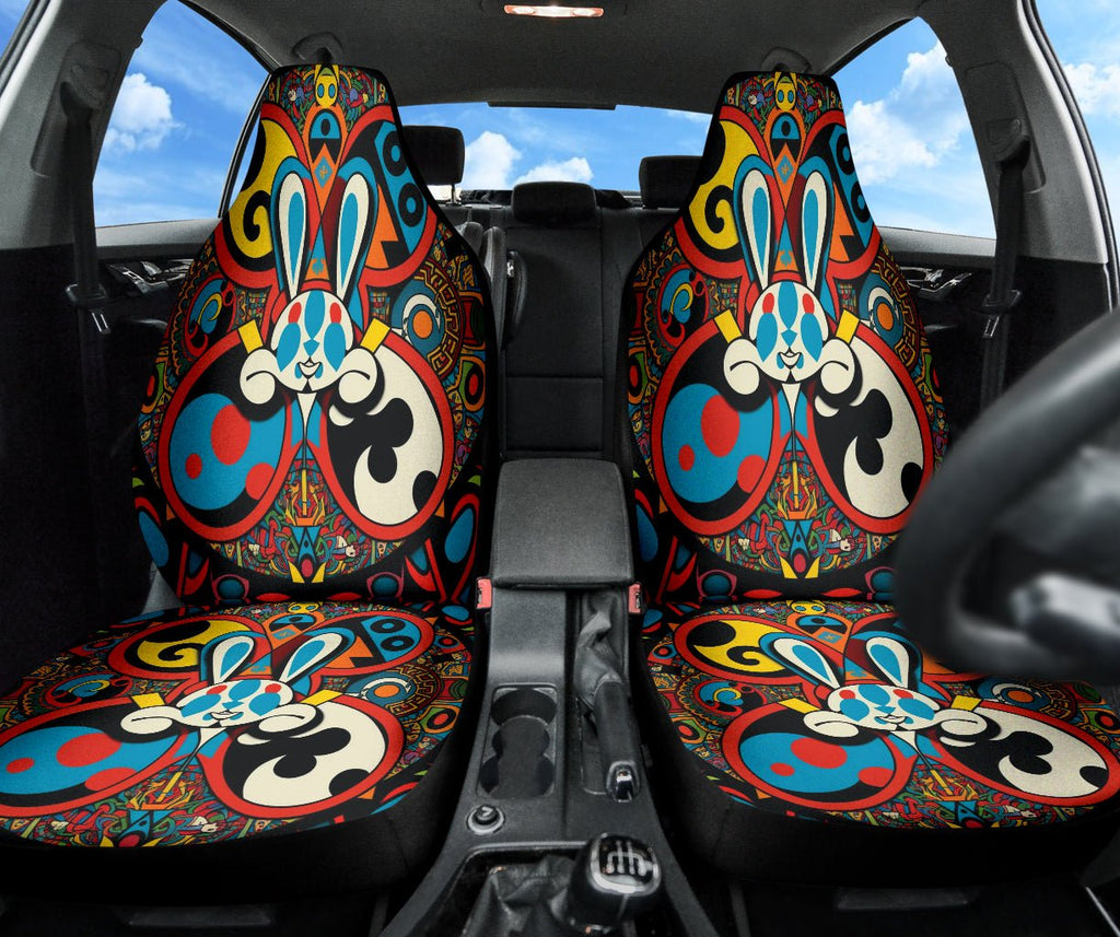 Silly Psychedelic Wabbit Hippie Seat Covers – Crystallized Collective