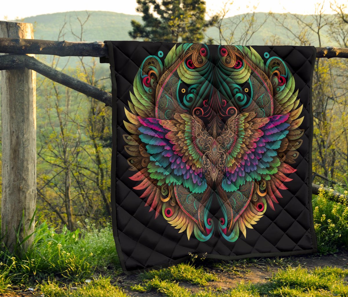 Colorful Angel Wings Premium Quilt – Crystallized Collective