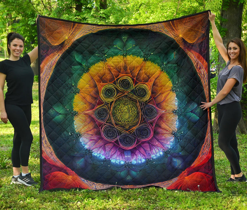 Colorful Psychedelic Alhambra Premium Quilt – Crystallized Collective