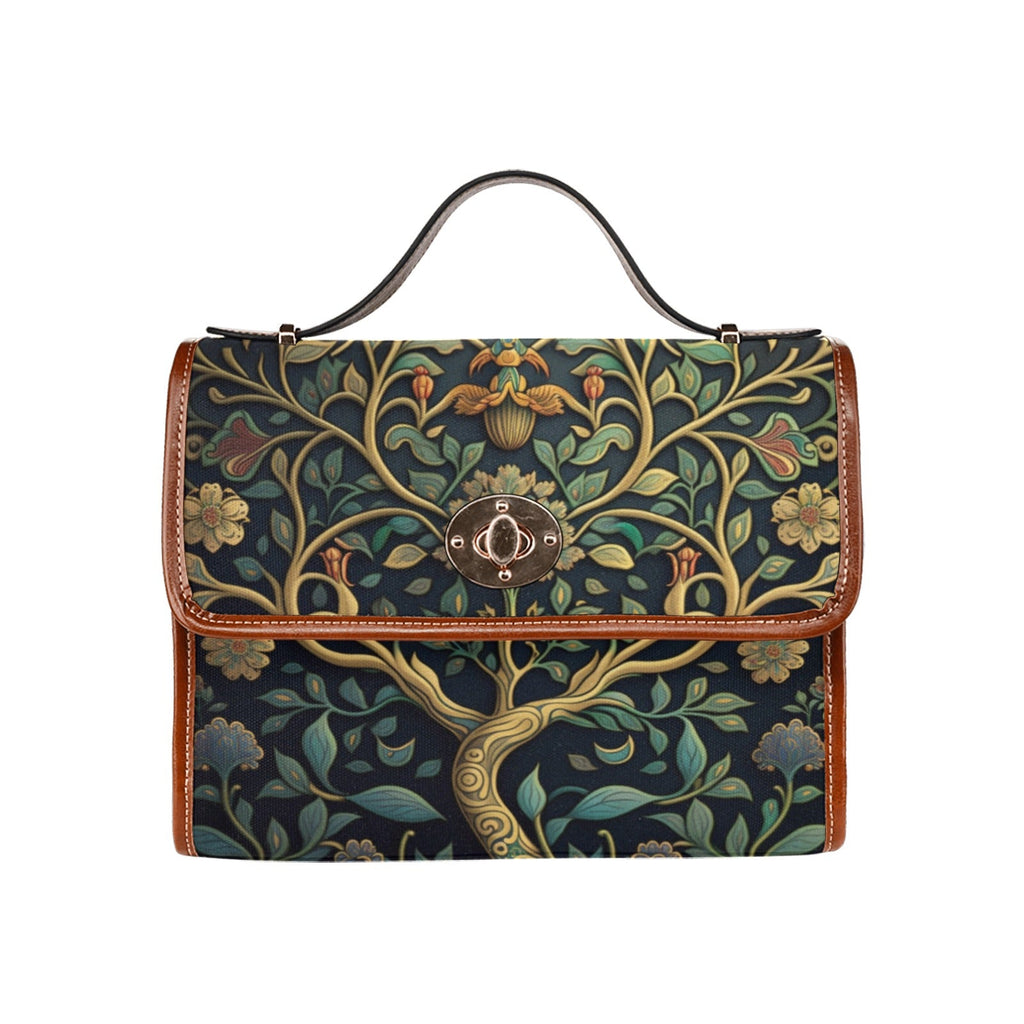 Golden Cottagecore Tree of Life Canvas Satchel Bag – Crystallized ...