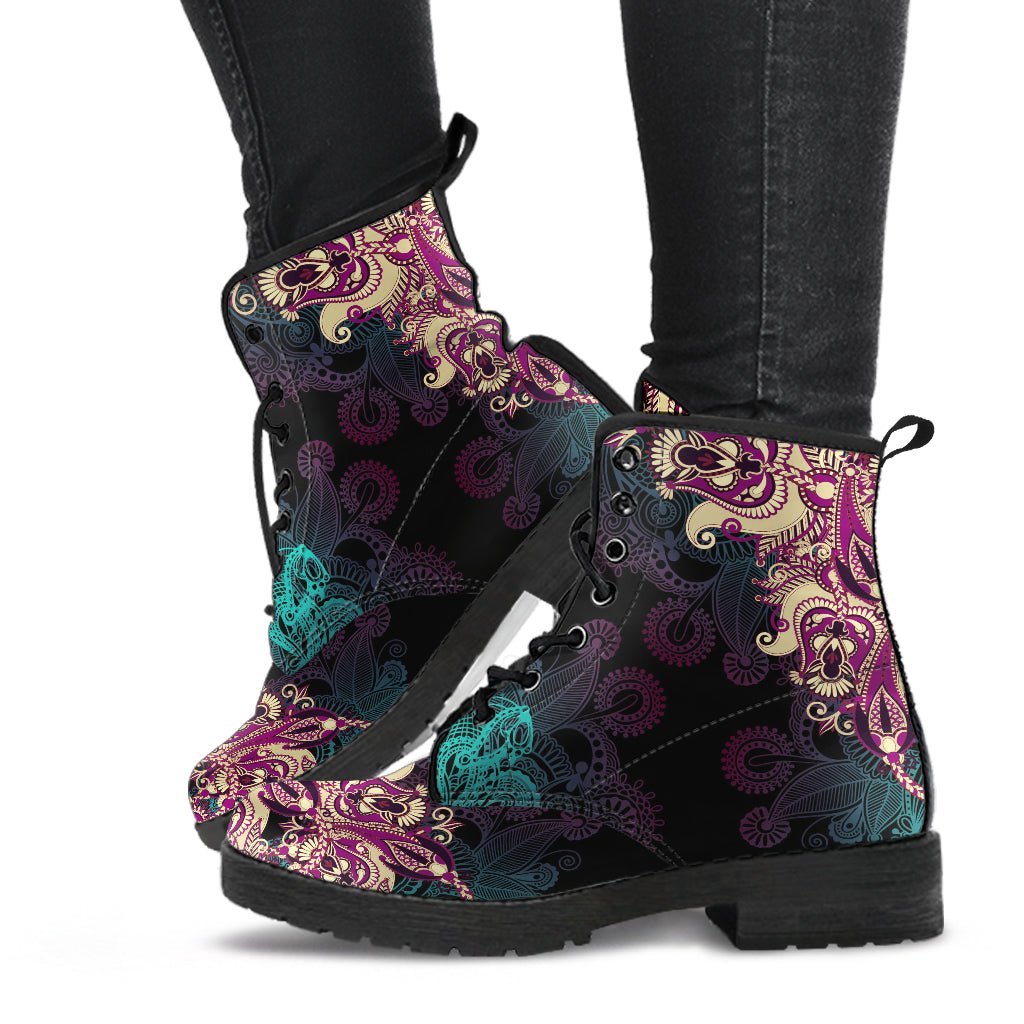 HandCrafted Boho Paisley Mandala Boots – Crystallized Collective