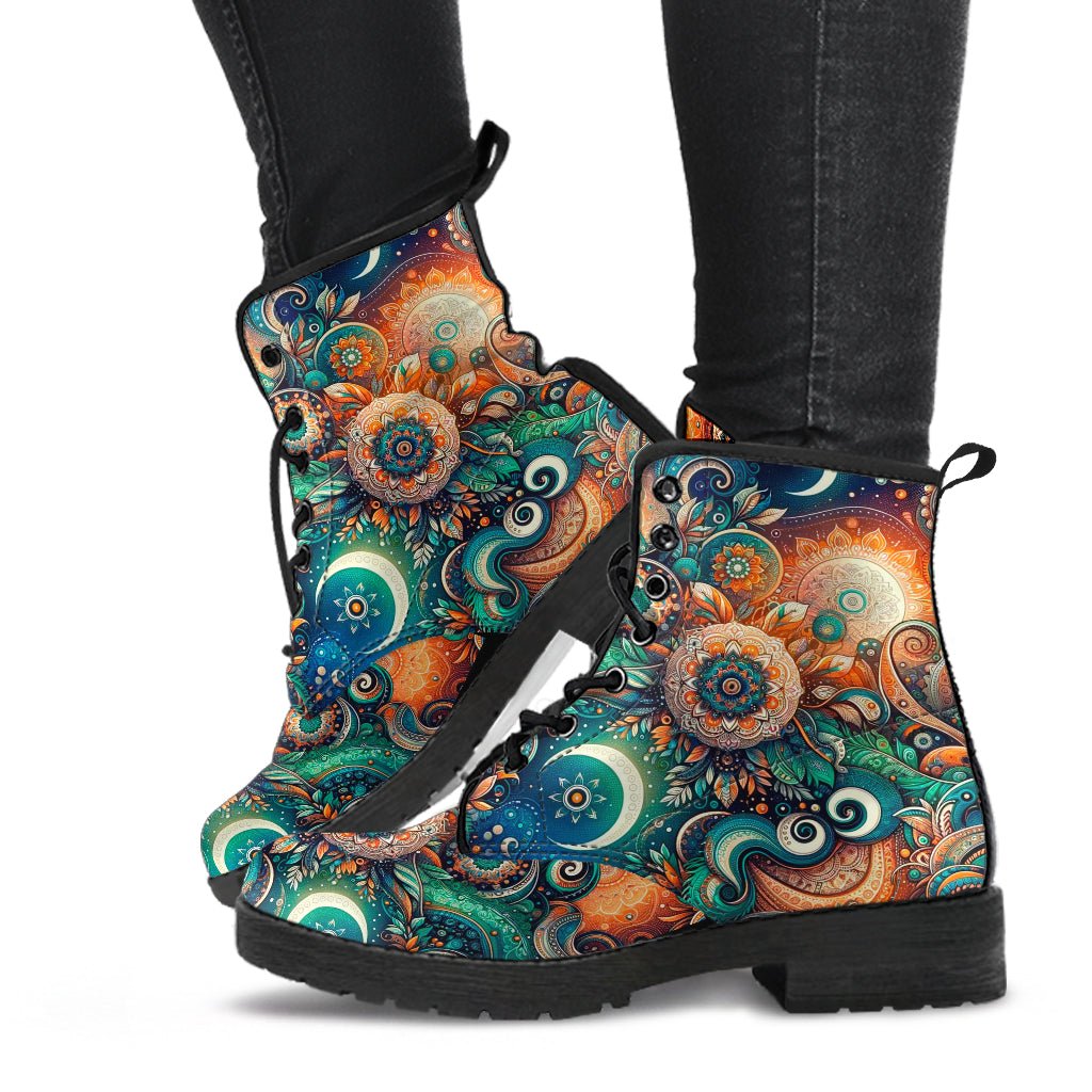HandCrafted Boho Sun Mandala Boots – Crystallized Collective