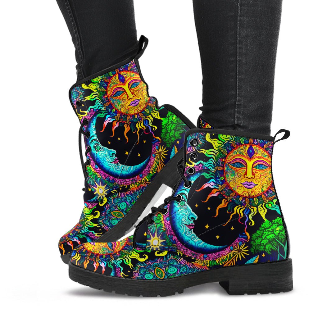HandCrafted Colorful Ornate Sun and Moon Boots – Crystallized Collective