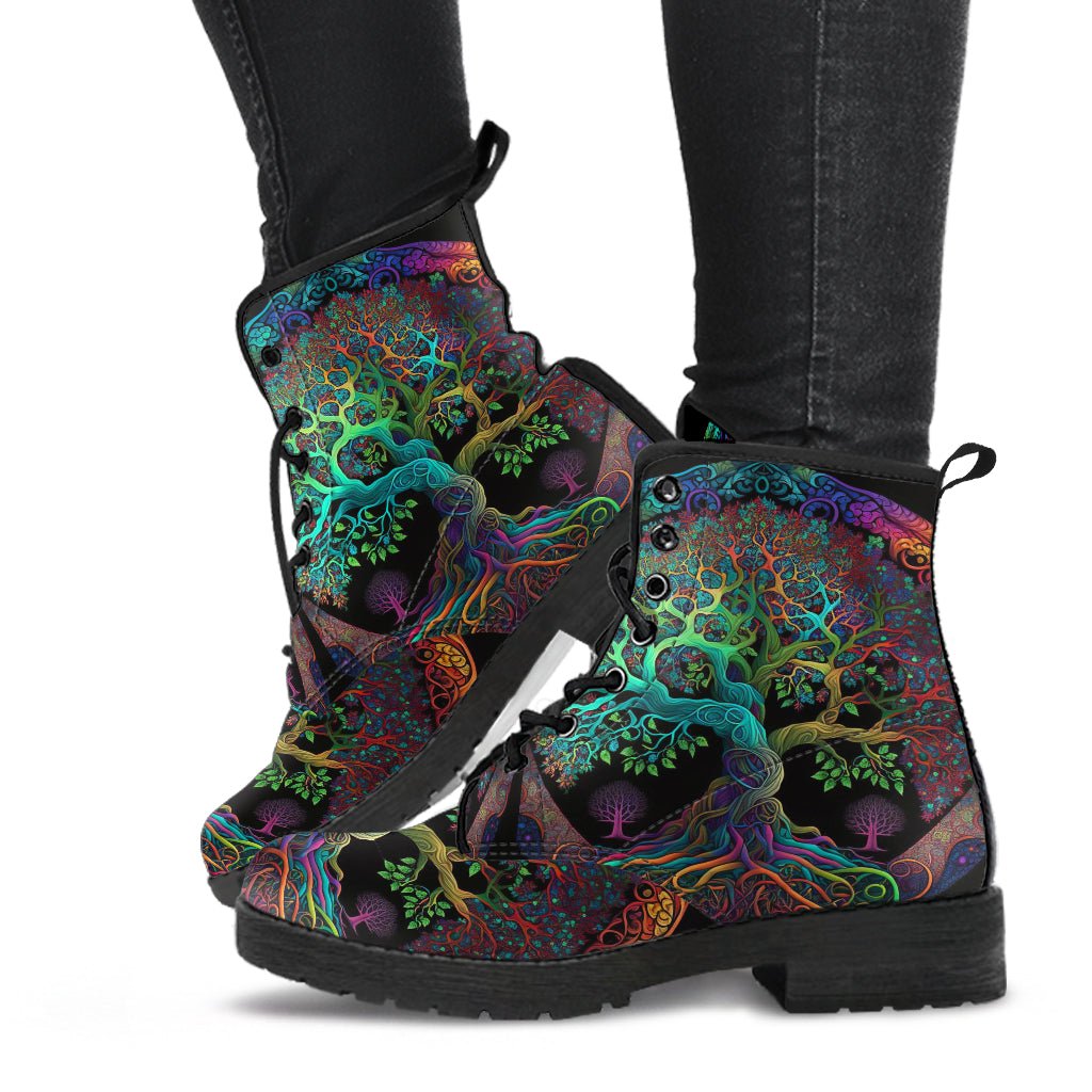 HandCrafted Colorful Psychedelic Tree of Life Boots – Crystallized ...