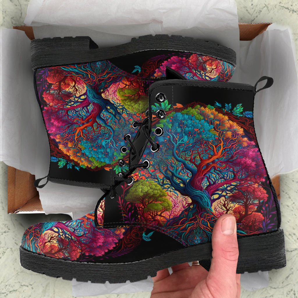 HandCrafted Colorful Psychedelic Tree of Life Boots – Crystallized ...