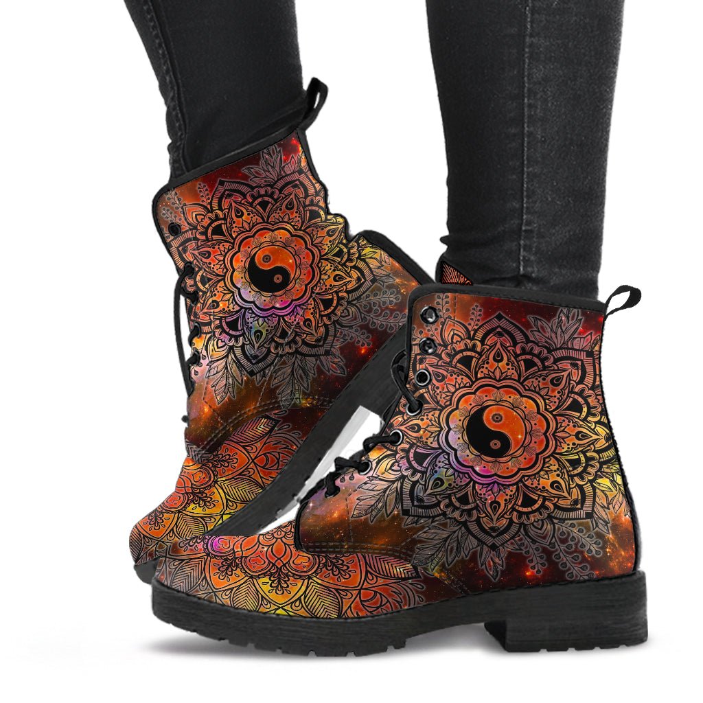 HandCrafted Colorful Yin Yang Mandala Boots – Crystallized Collective