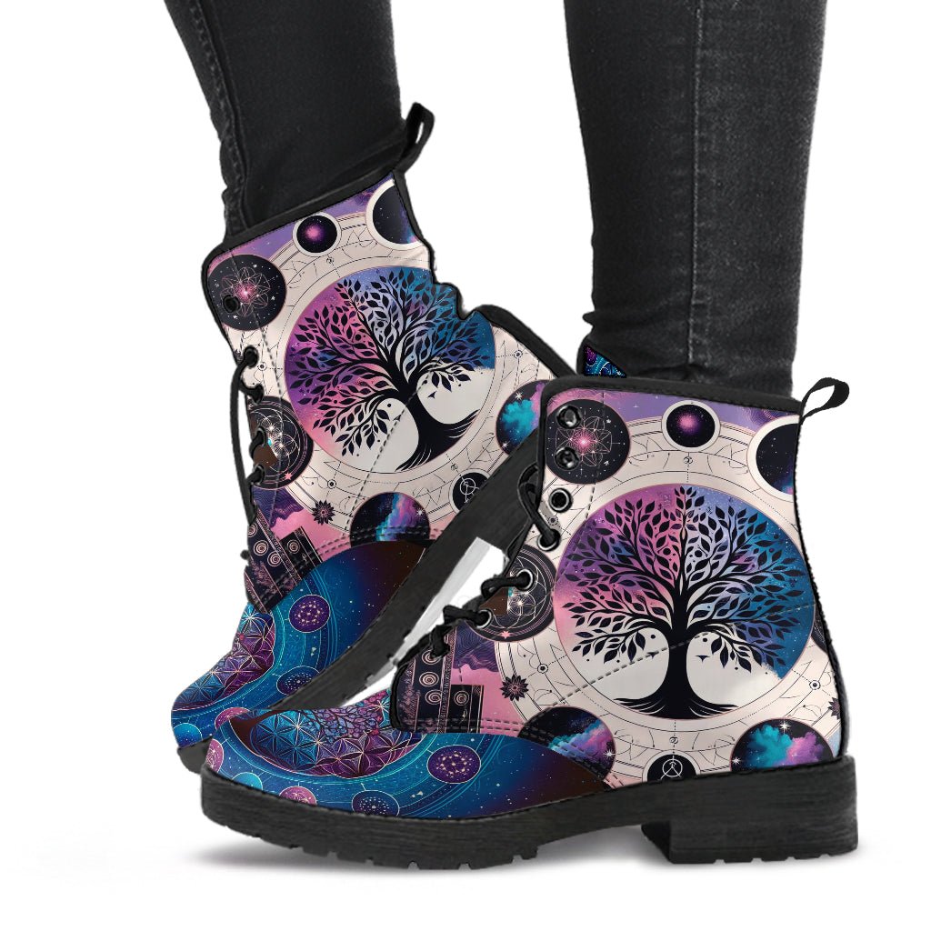 HandCrafted Cosmic Tree of Life Boots – Crystallized Collective