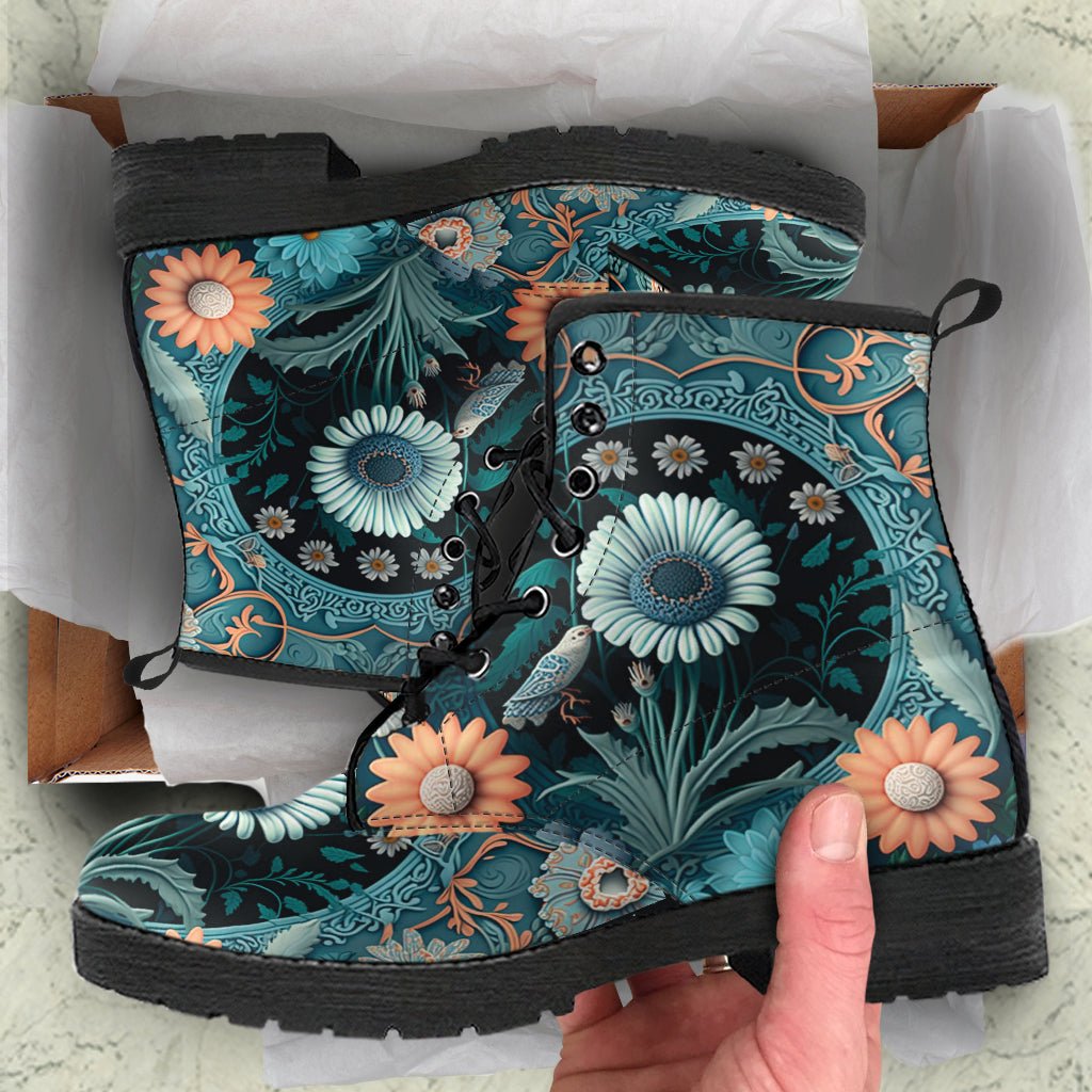HandCrafted Cottagecore Floral Art Boots – Crystallized Collective