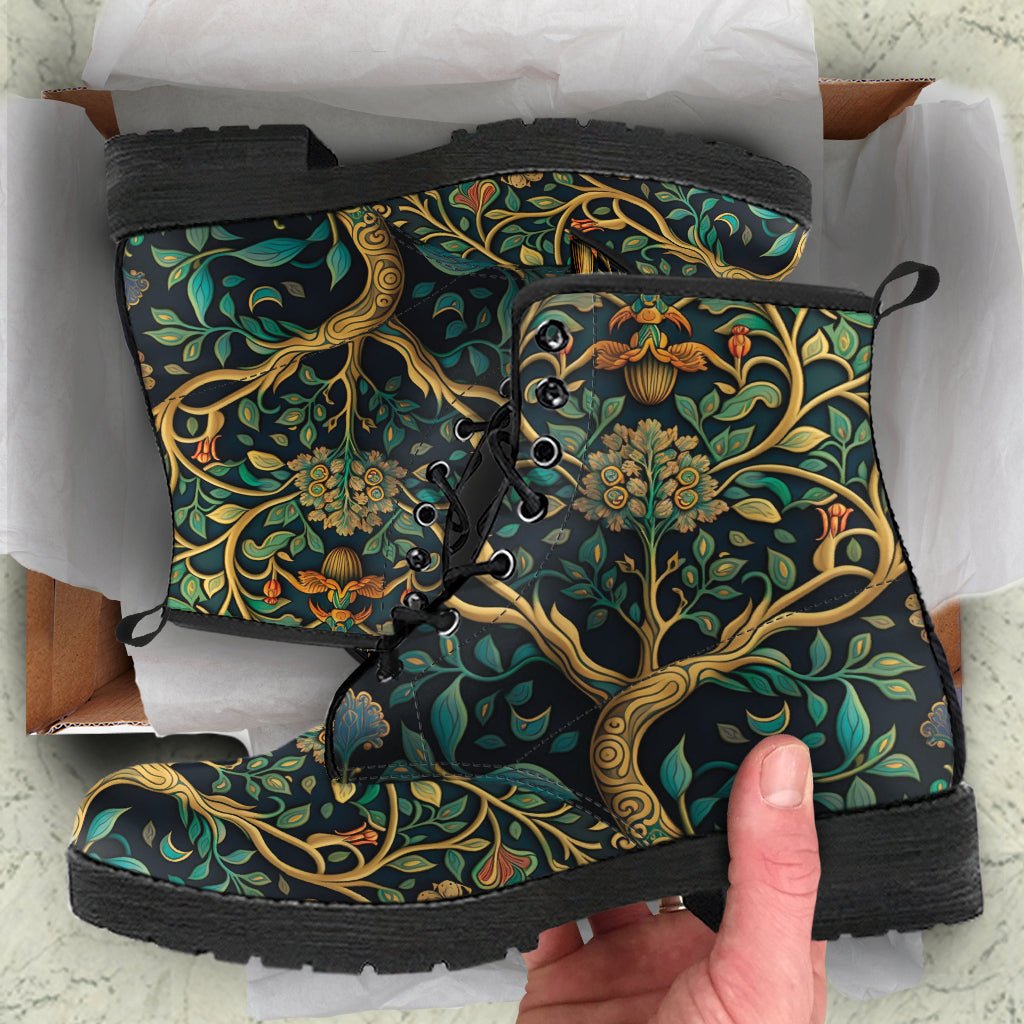 HandCrafted Cottagecore Style Golden Tree Boots – Crystallized Collective