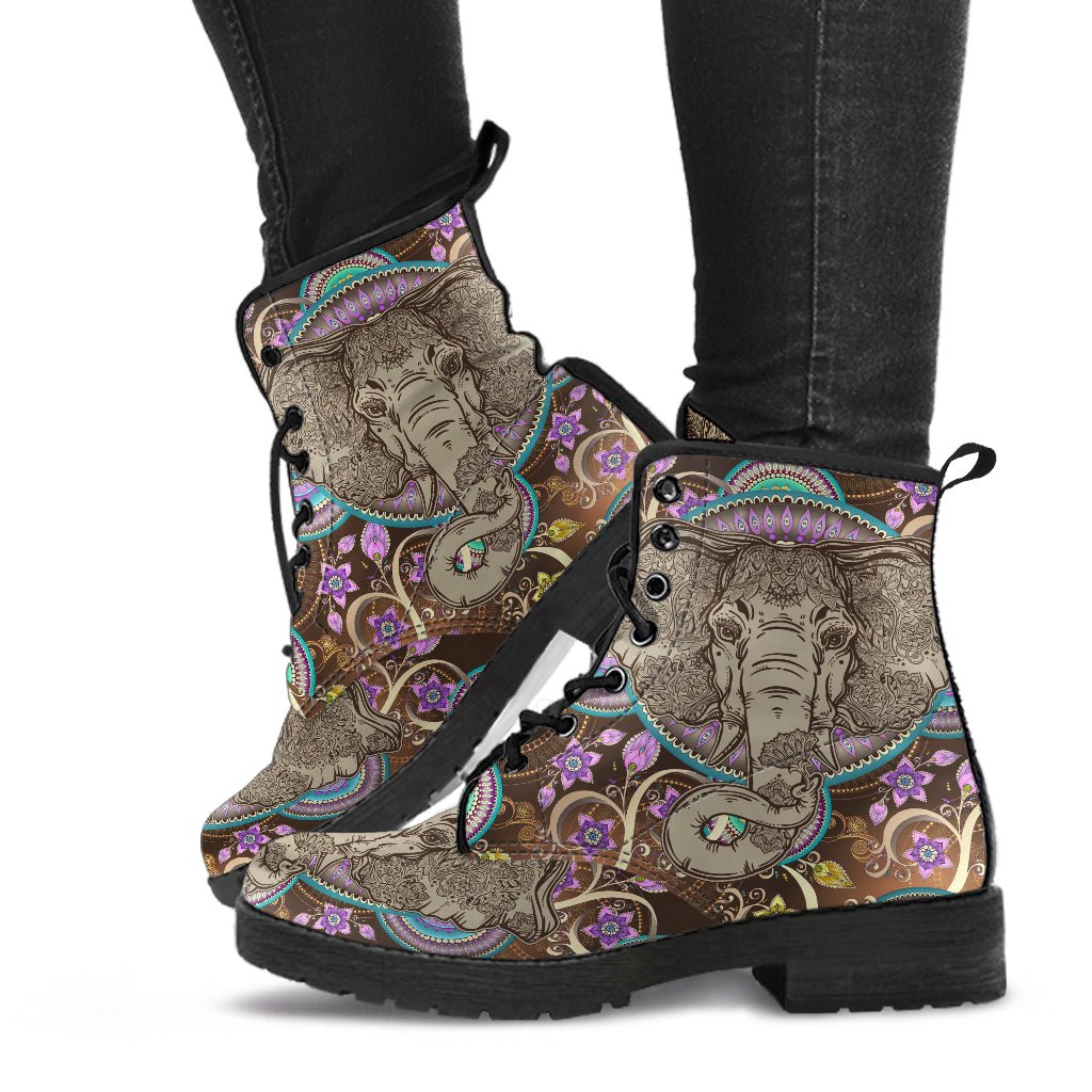 HandCrafted Mandala Elephant Boho Boots – Crystallized Collective