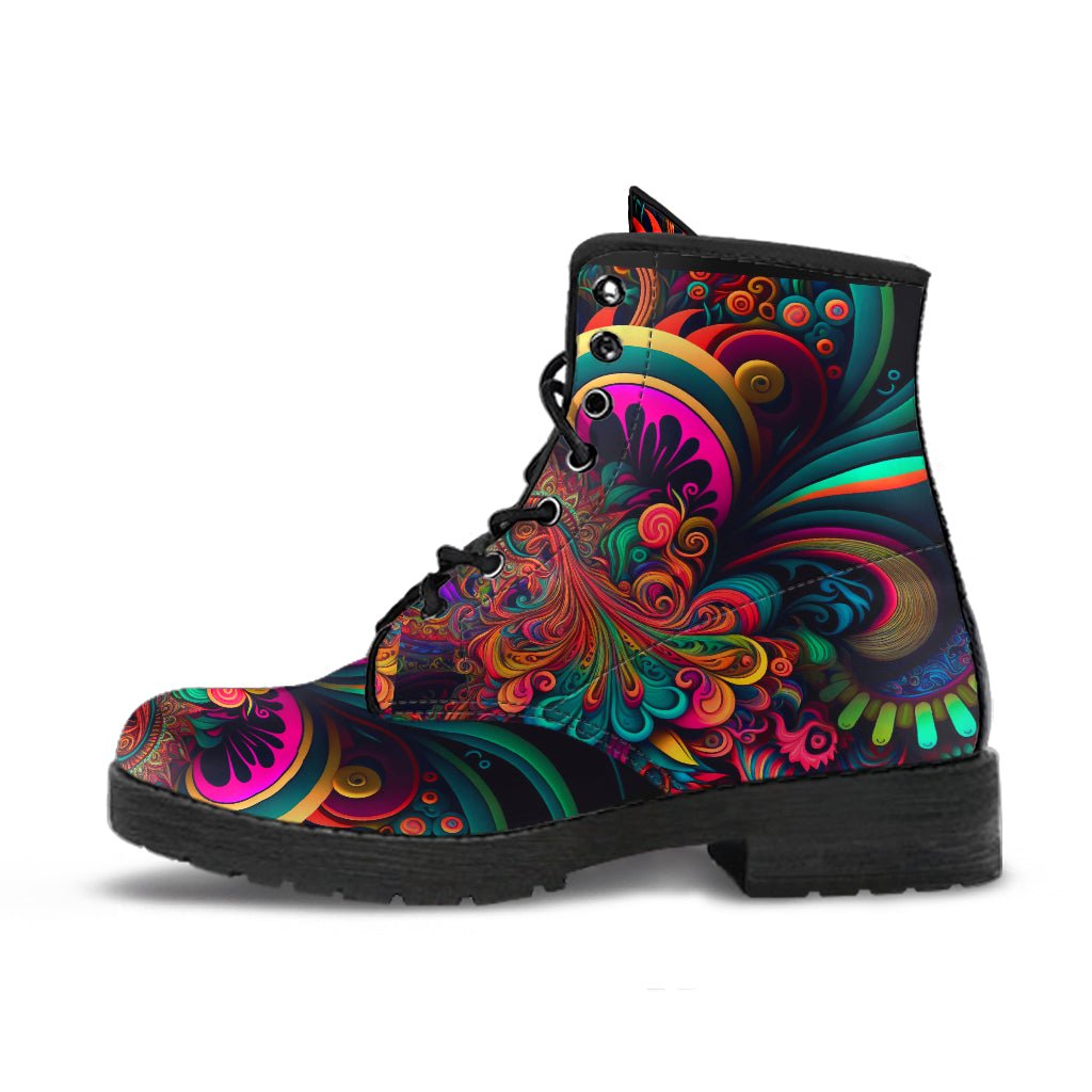 HandCrafted Psychedelic Abstract Boots – Crystallized Collective