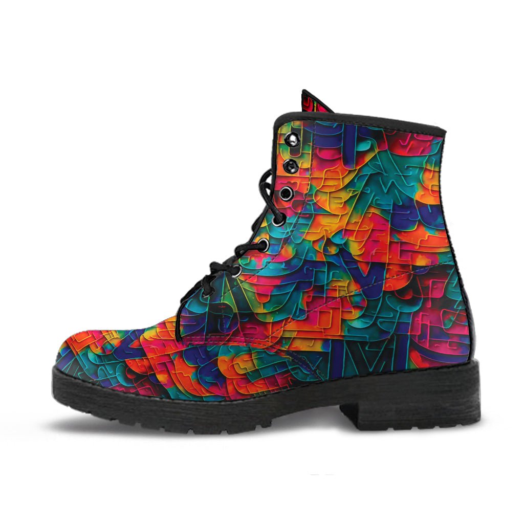 HandCrafted Psychedelic Art Bochner Style Boots – Crystallized Collective