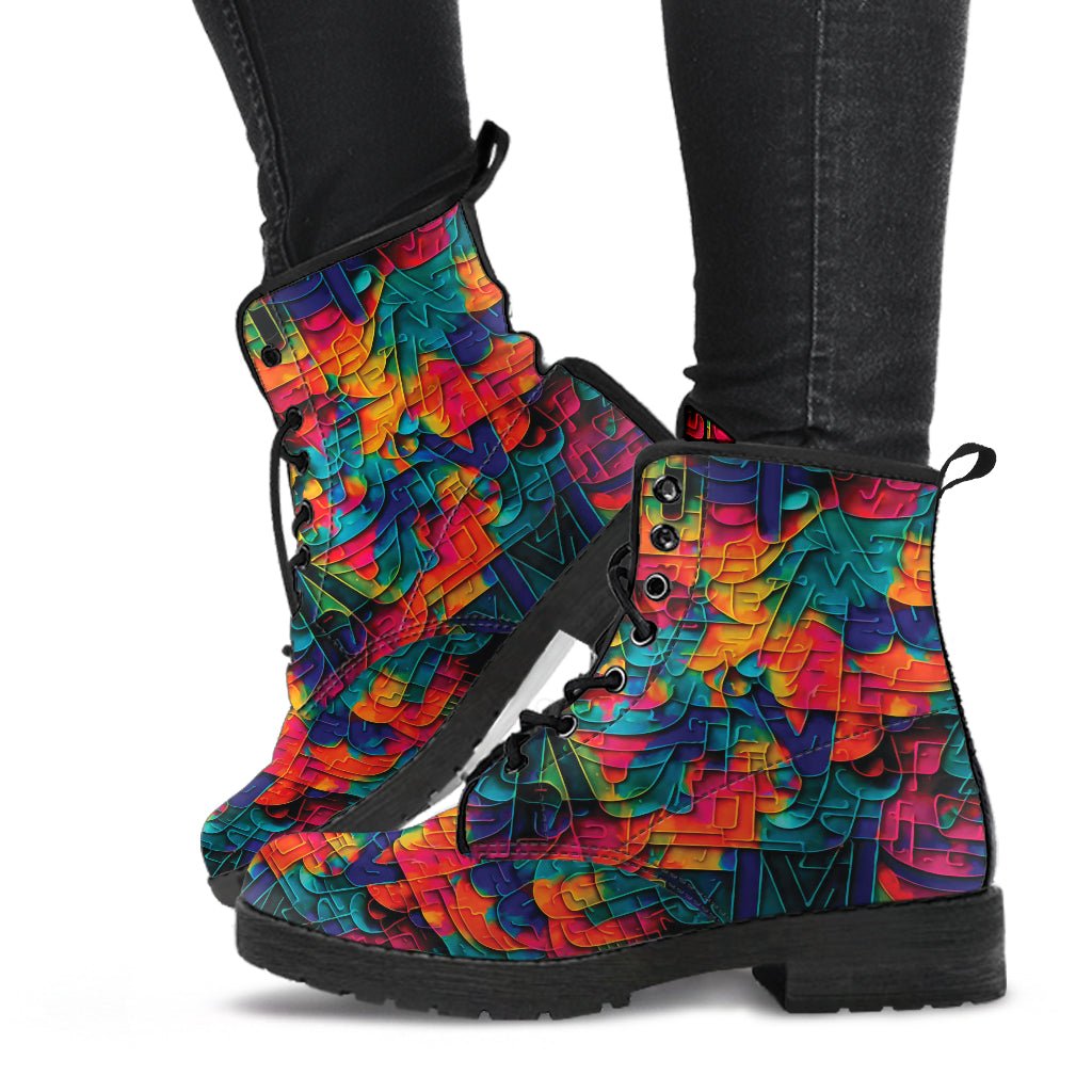 HandCrafted Psychedelic Art Bochner Style Boots – Crystallized Collective
