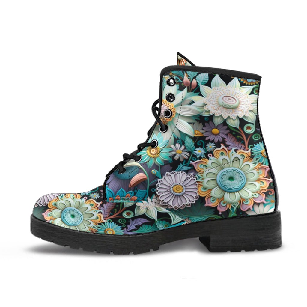 HandCrafted Psychedelic Cottagecore Flowers Boots – Crystallized Collective
