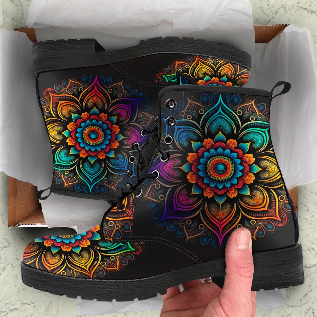 HandCrafted Psychedelic Mandala Boots – Crystallized Collective