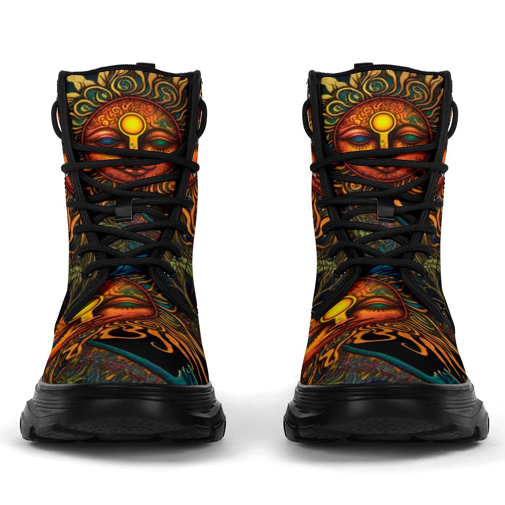 HandCrafted Rustic Sun and Moon Chunky Boots – Crystallized Collective