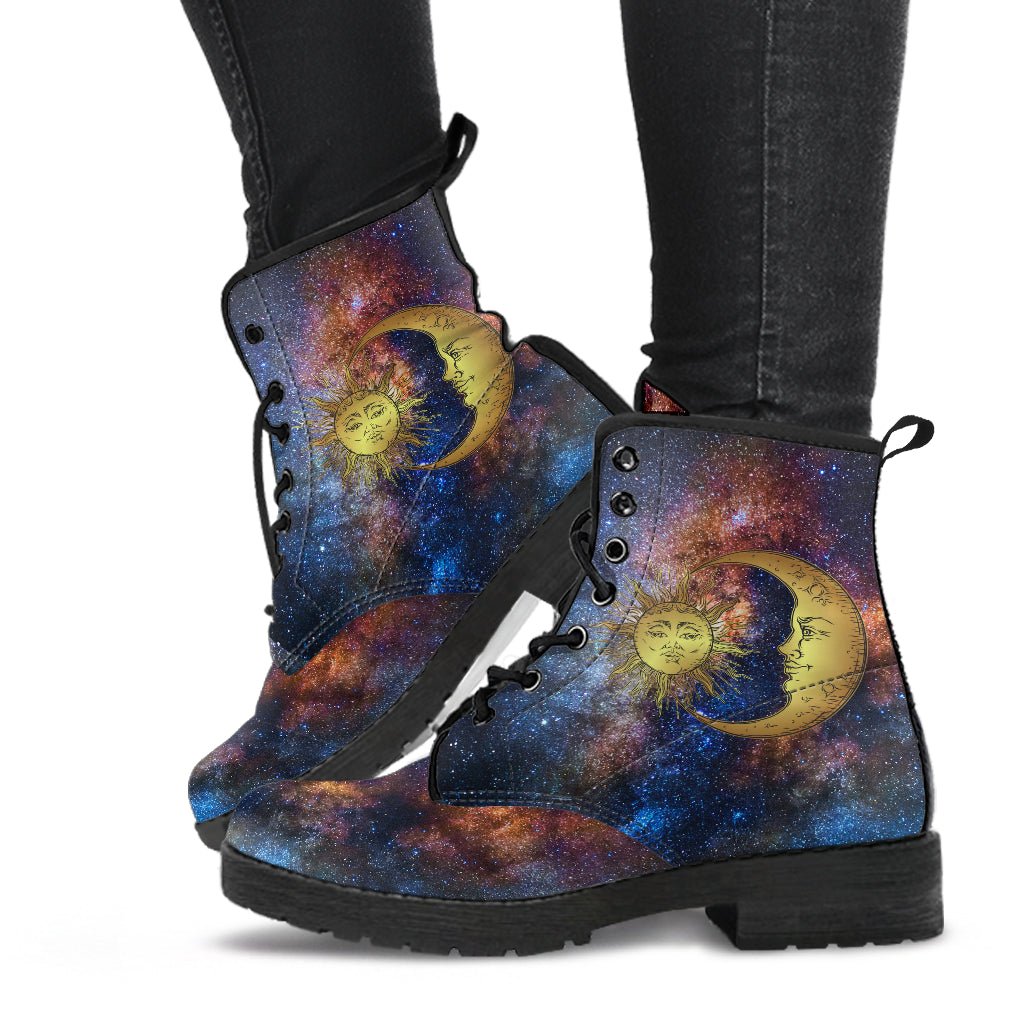 Handcrafted Sun and Moon Galaxy Boots – Crystallized Collective