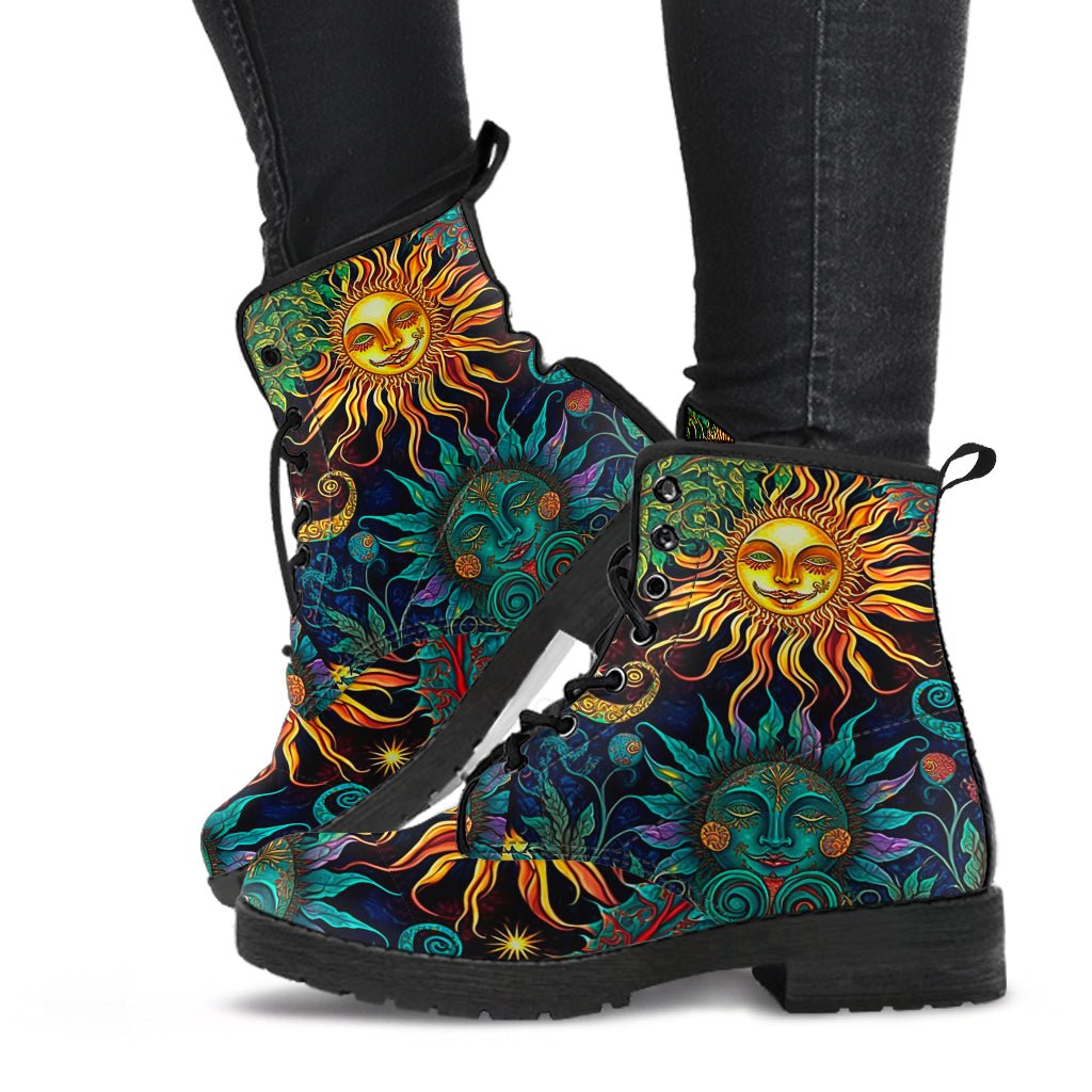 HandCrafted Sun and Moon Vines Boots – Crystallized Collective