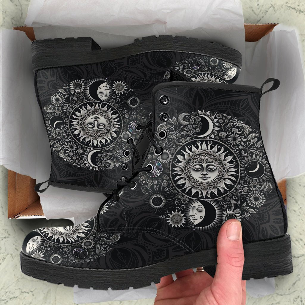 HandCrafted Sun and Moon Witchy Boots – Crystallized Collective