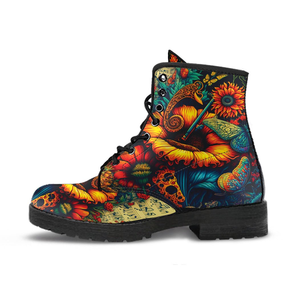 HandCrafted Sunflower Butterflies Boots – Crystallized Collective