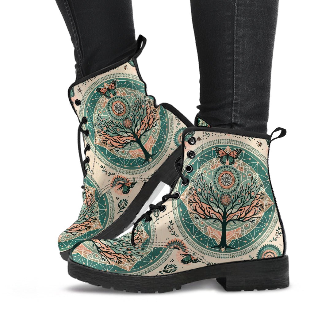 HandCrafted Tree of Life Mandala Boho Boots – Crystallized Collective